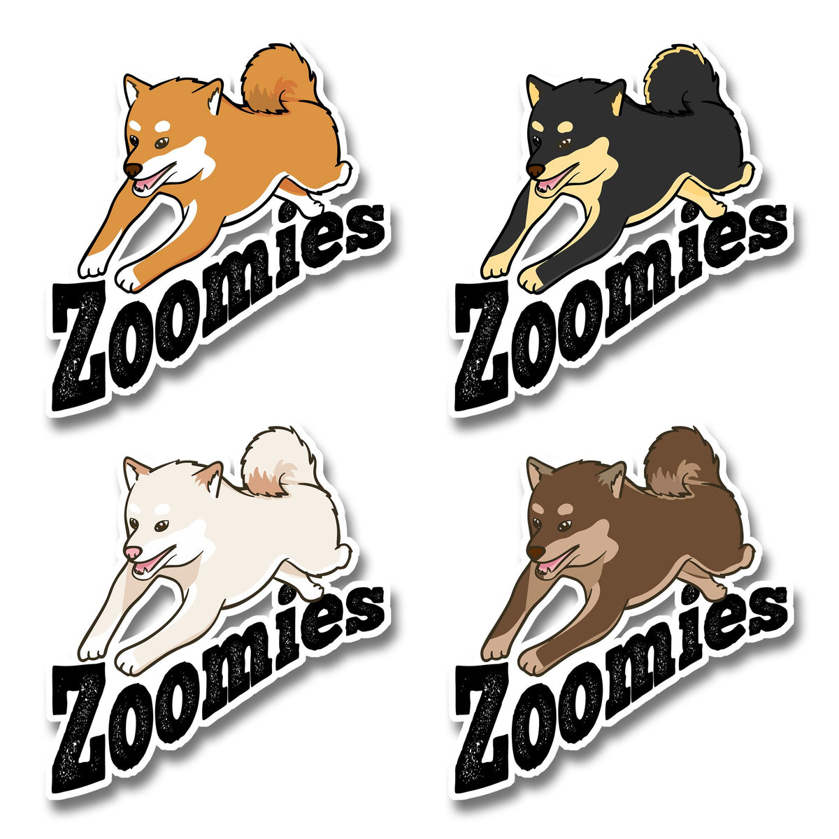 Shiba Zoomies - Kiss Cut Stickers – Stubborn Shiba Co