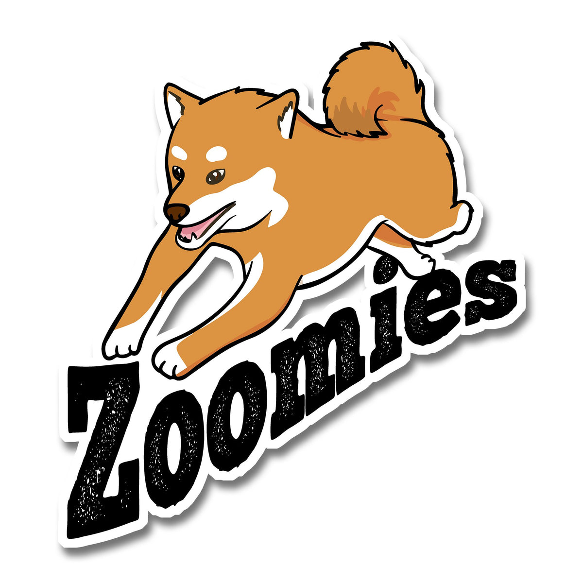 Shiba Zoomies - Kiss Cut Stickers – Stubborn Shiba Co